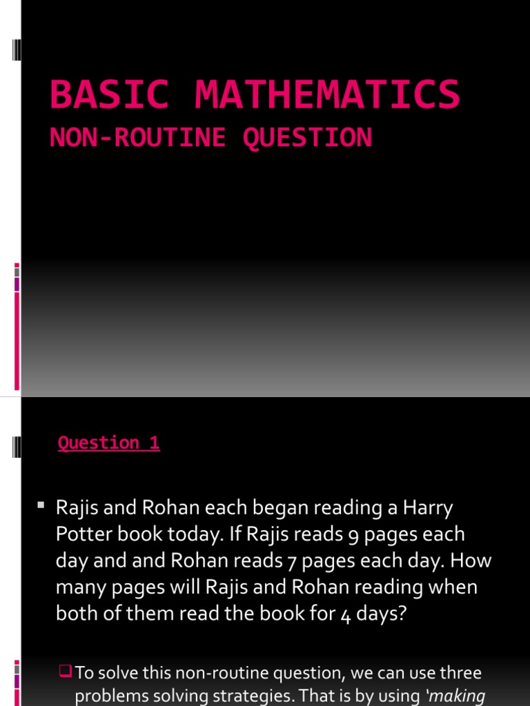Basic Mathematics: Non-Routine Question | PDF | Mathematics | Cognition