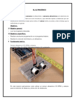 Informe de Sensor Ultrasonico | PDF | Sonido | Arduino