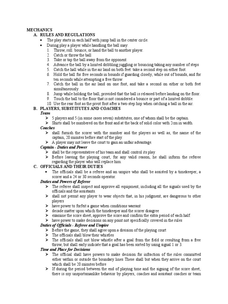 Mechanics A. Rules and Regulations | PDF | Referee | Rules