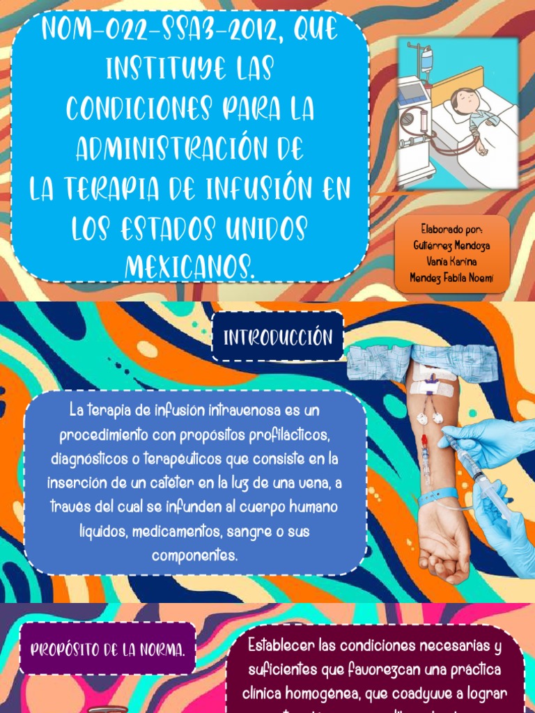 Nom 022 | PDF | Terapia intravenosa | Cuidado de la salud