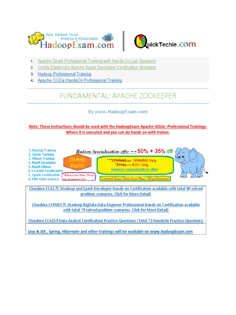 1 Apache Zookeeper | PDF | Apache Hadoop | Apache Spark