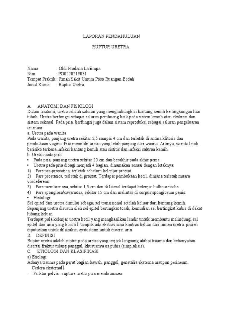Oldy LP Ruptur Uretra | PDF