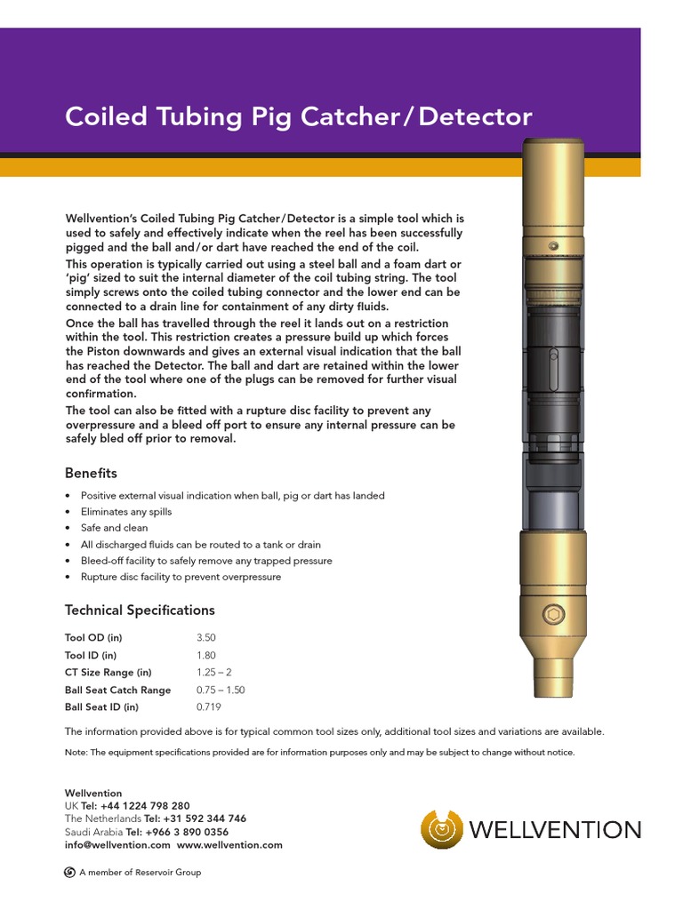 Coiled Tubing Pig Catcher Specifications | PDF