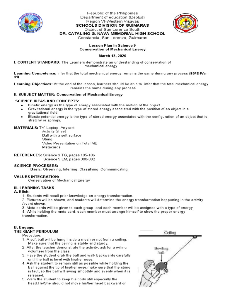 Conserving Mechanical Energy: A Lesson Plan on Energy Transformation ...
