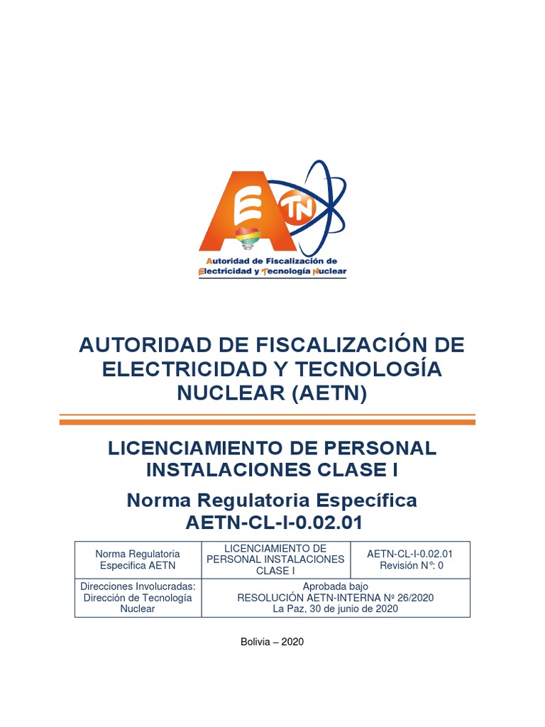 AETN-CL-I-0.02.01 - Licenciamiento de Personal Inst. Clase I. Revisión 0 - 30.06.2020-Kbauer ...