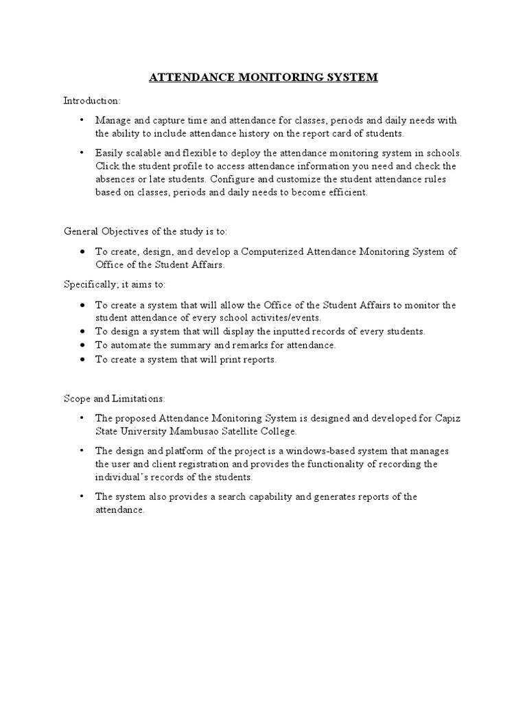 Attendance Monitoring System | PDF | Business