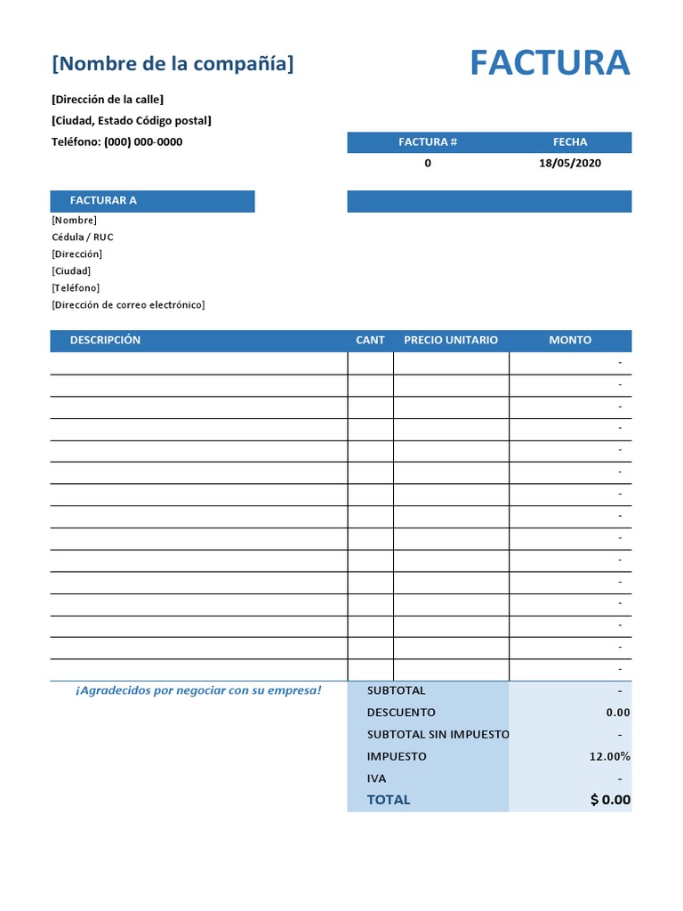 Modelo de Factura | PDF