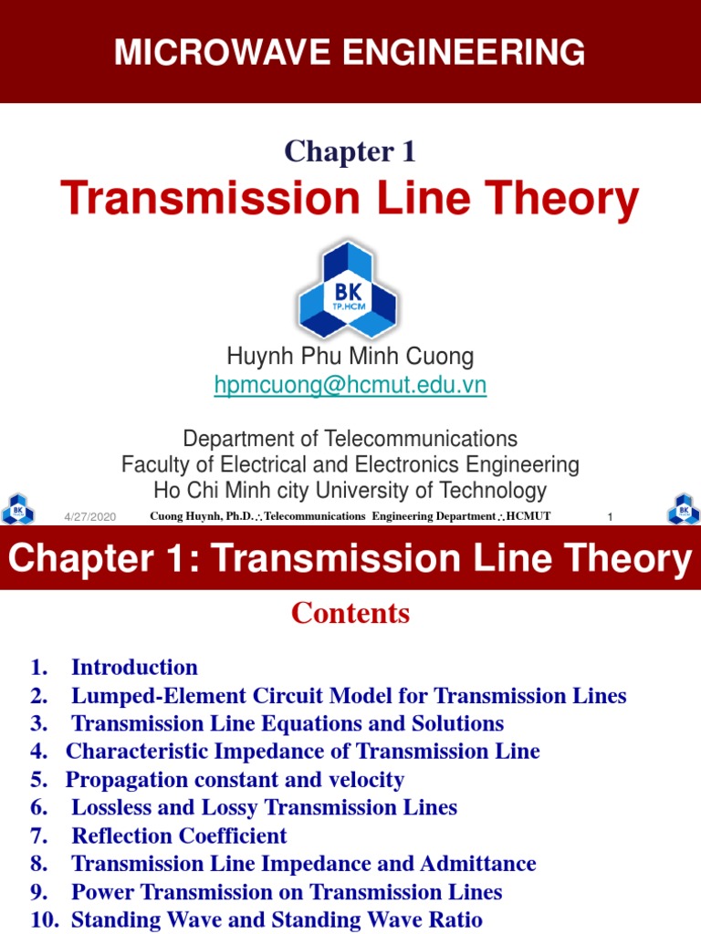 Chapter 1 Transmission Line Theory | PDF | Transmission Line | Electric Power Transmission