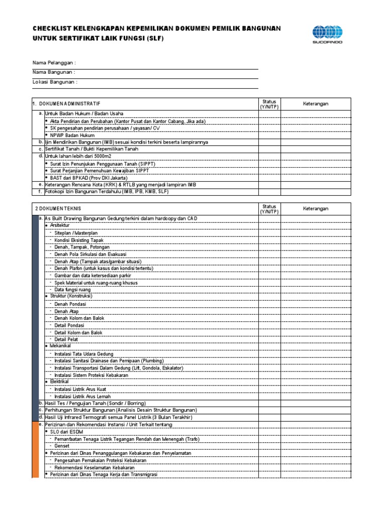 SLF CHECKLIST | PDF