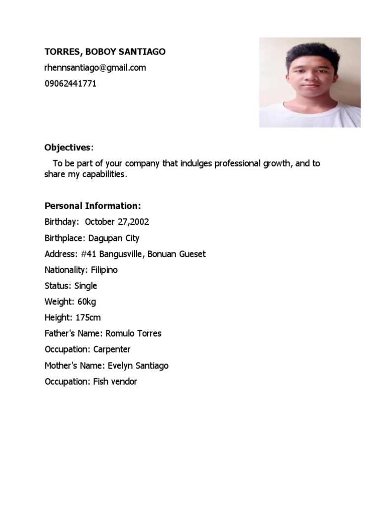 Torres, Boboy Santiago | PDF