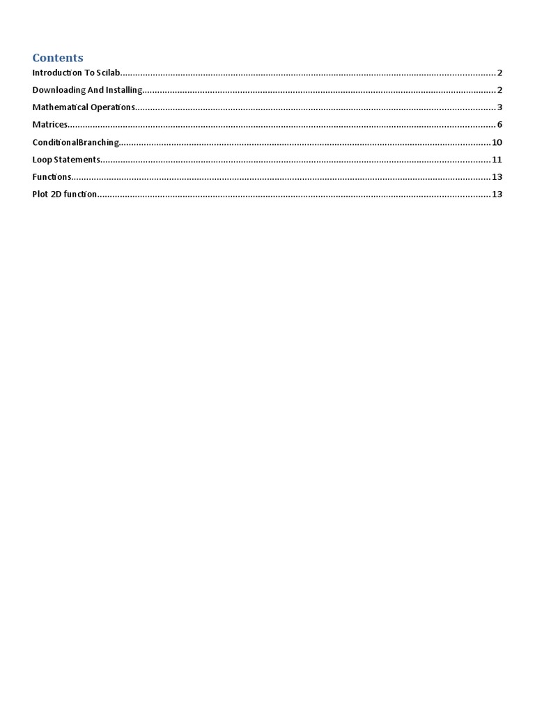 Introduction To Scilab Functions And Plotting Pdf Matrix Mathematics Function Mathematics