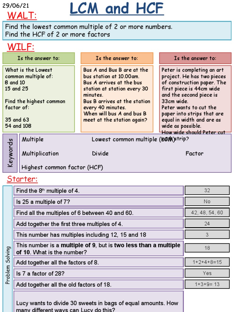 1-LCM-and-HCF KS3 Maths | PDF | Mathematical Concepts | Discrete Mathematics