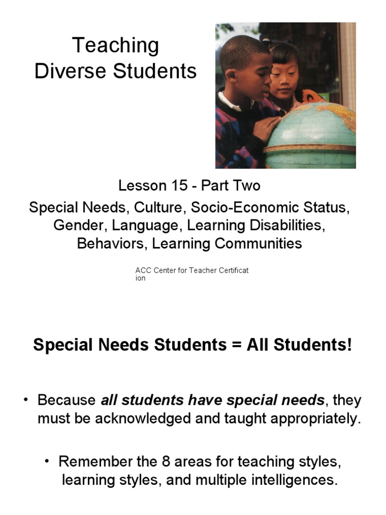 Teaching Strategies for Diverse Learners | PDF | Learning Disability ...