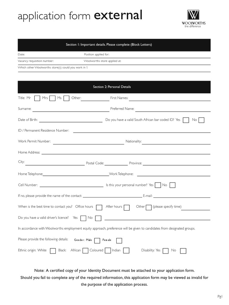 Woolworths Application Form 05122021811925 | PDF | Criminal Record ...