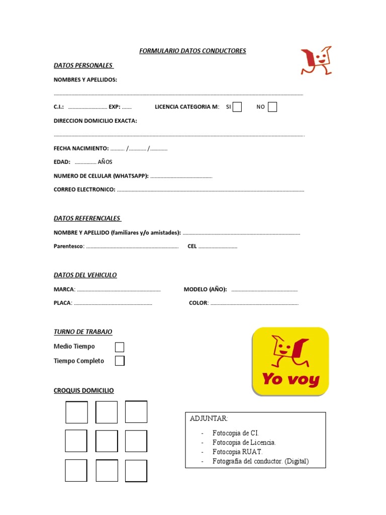 Formulario Conductores | PDF