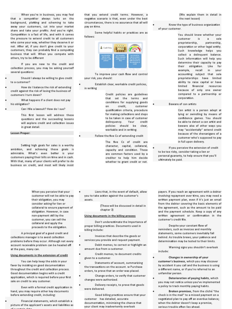 Credit and Collection | PDF | Credit | Finance & Money Management