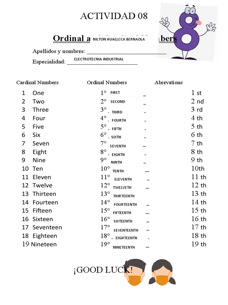Ordinal and Cardinal Numbers Guide | PDF | Motorsport Competitions ...