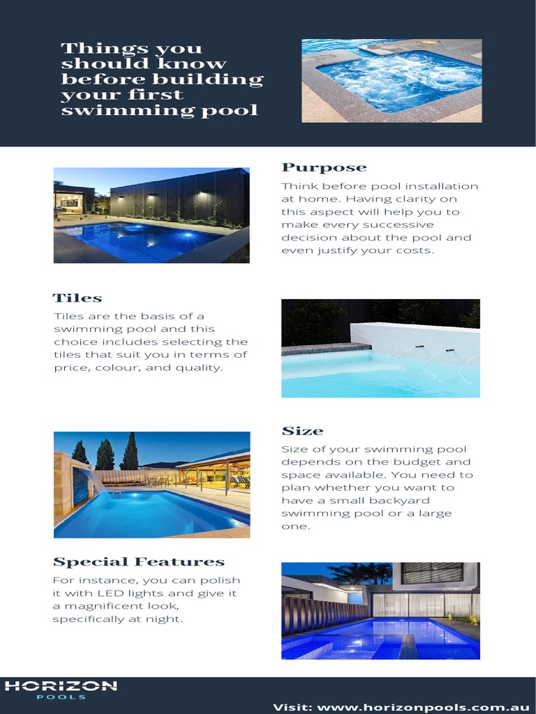 Things You Should Know Before Building Your First Swimming Pool | PDF