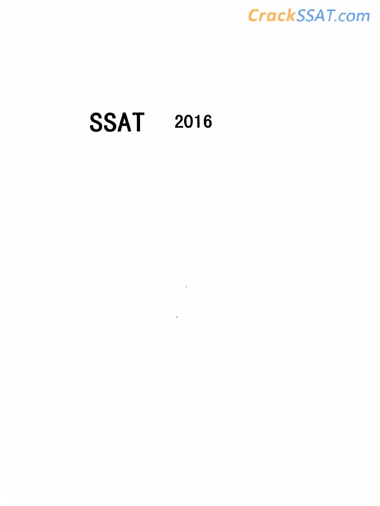 SSAT Practice Test Collection | PDF