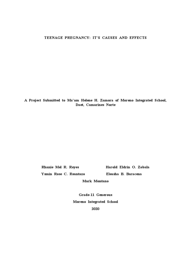 Teenage Pregnancy | PDF | Teenage Pregnancy | Adolescence