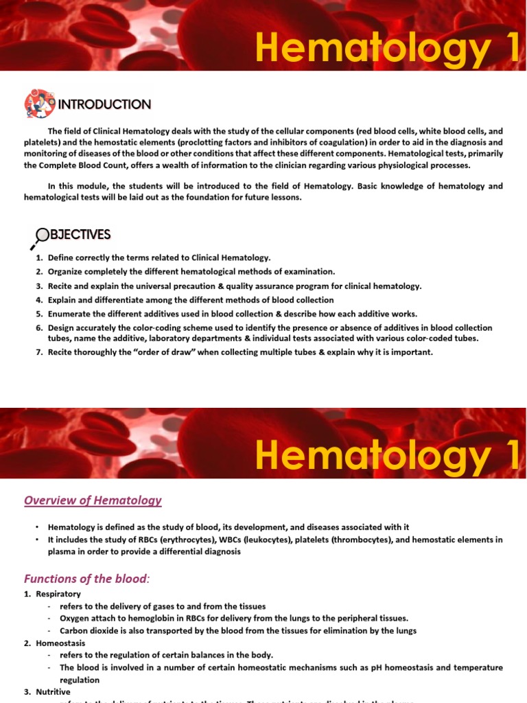 Mod 1 | PDF | Blood Cell | Coagulation
