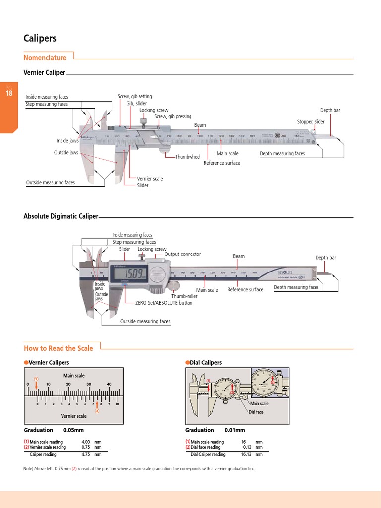 Calipers: Nomenclature | PDF | Scientific Observation | Measuring ...