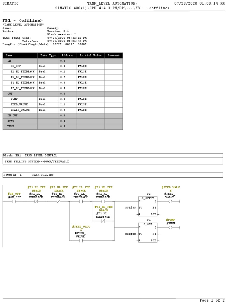 FB1 - : Name: Family: Author: Block Version: Time Stamp Code: Interface ...