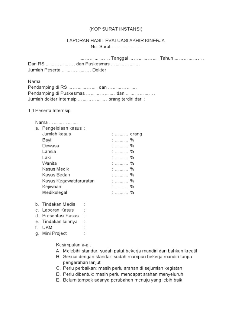 Pidi - Laporan Hasil Evaluasi Akhir Kinerja | PDF | Pengembangan Diri ...