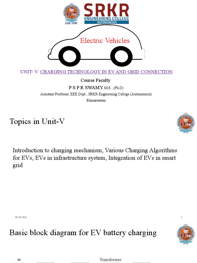 Electric Vehicles: Unit-V: Charging Technology in Ev and Grid ...