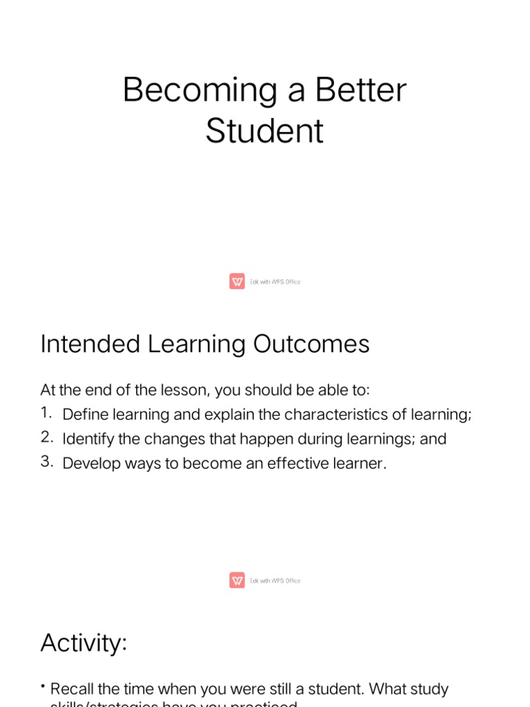 Becoming A Better Student | PDF | Metacognition | Learning