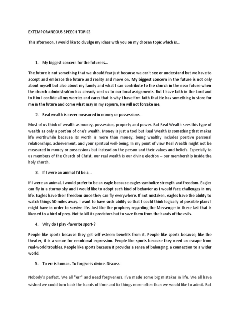 Extemporaneous Speech Topics | PDF | Climate Change | Greenhouse Gas