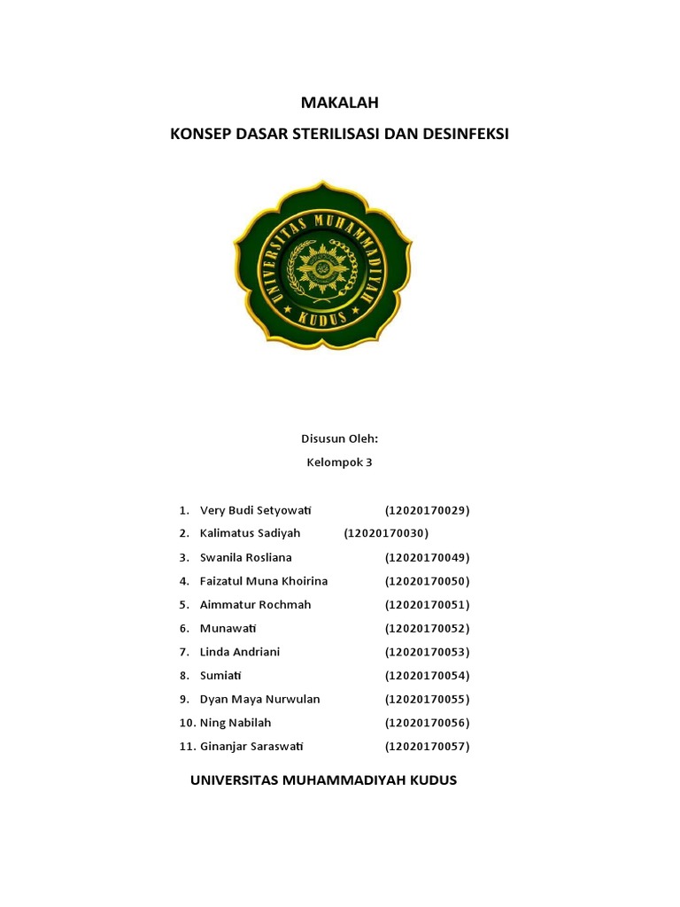 MAKALAH Sterilisasi & Desinfeksi | PDF | Pengembangan Diri | Kesehatan Holistik