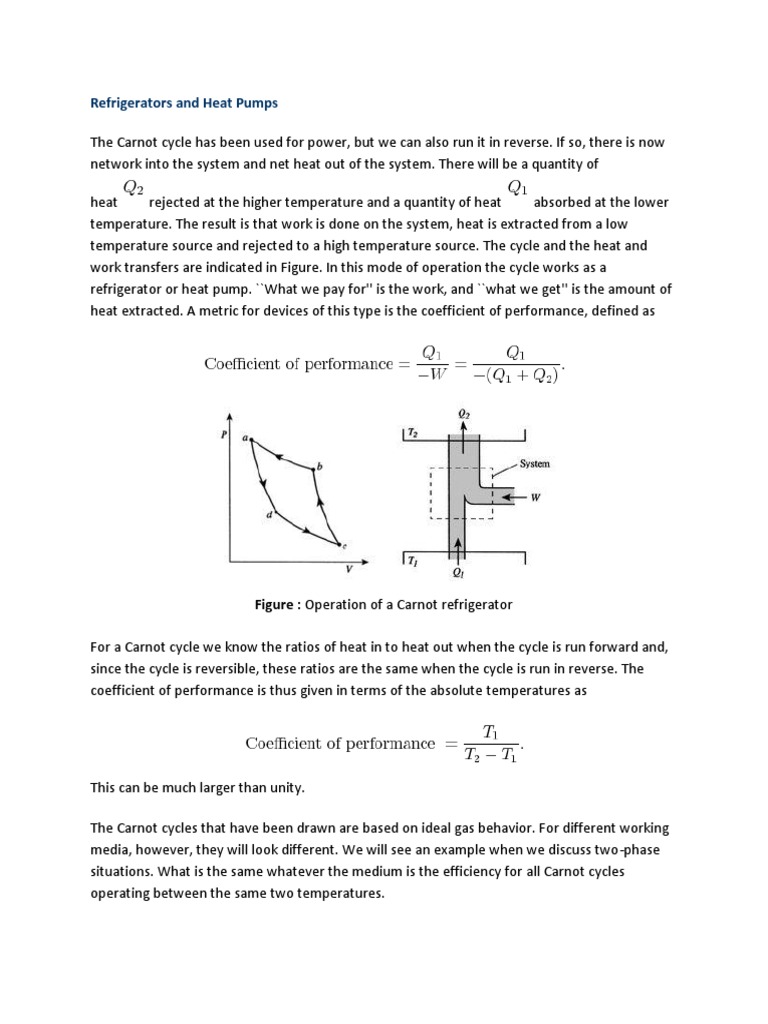 Exploring the Operation and Efficiency of Refrigerators and Heat Pumps ...