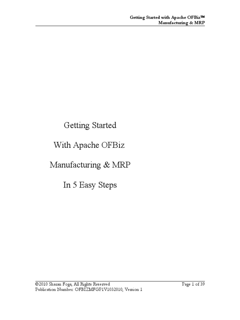 OFBiz Manufacturing in 5 Steps | PDF | Business Process | Prototype