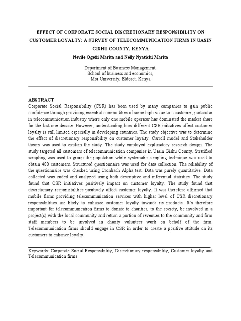 Discretionary Responsibilities | PDF | Corporate Social Responsibility ...