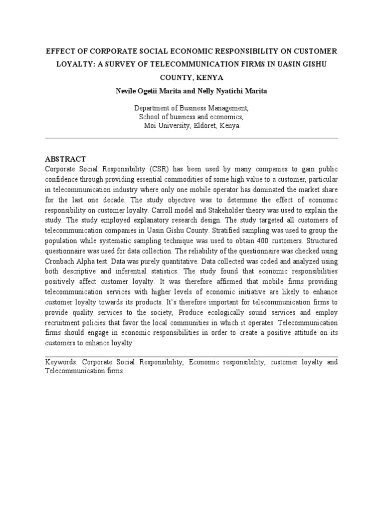 Economic Responsibilities | PDF | Sample Size Determination | Corporate ...