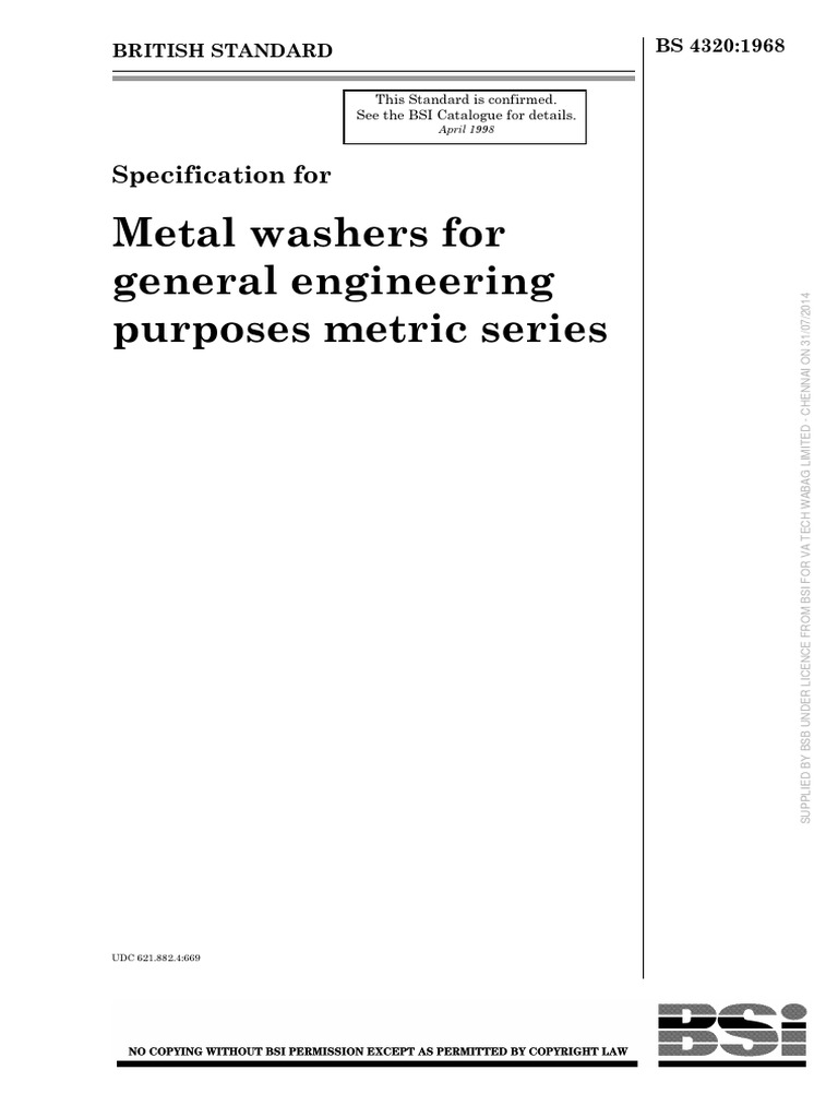 BS 4320-1968 | PDF | Science | Science And Technology