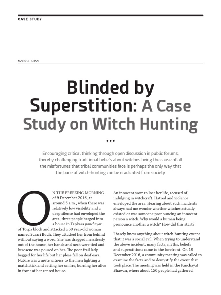 Witch Hunting: A Case Study Analysis | PDF | Witch Hunt | Witchcraft