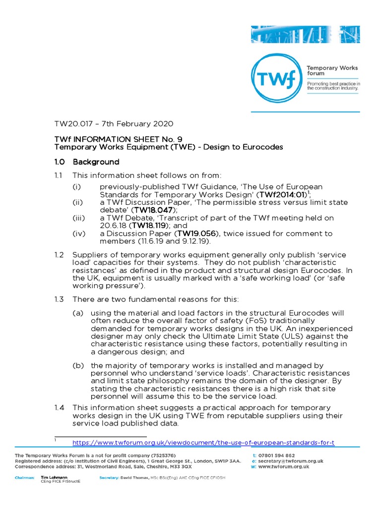 TW20.017 - TWF Information Sheet No 9 - TWE Design To Eurocodes - 7.2. ...