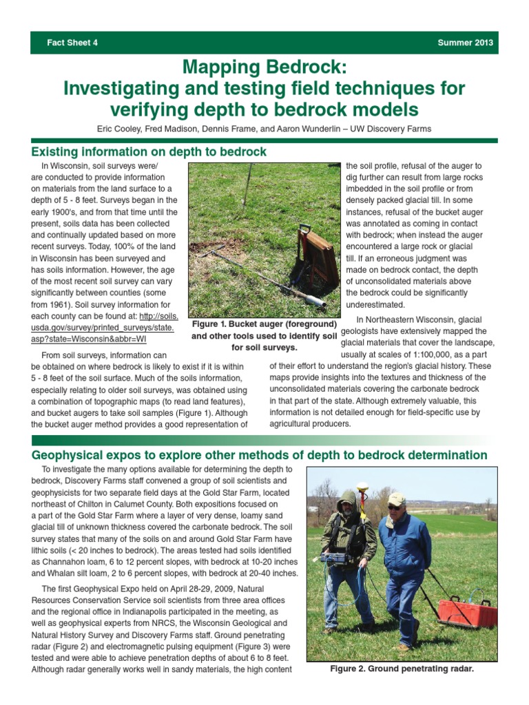 Investigating and Testing Techniques To Verify Depth To Bedrock Models ...