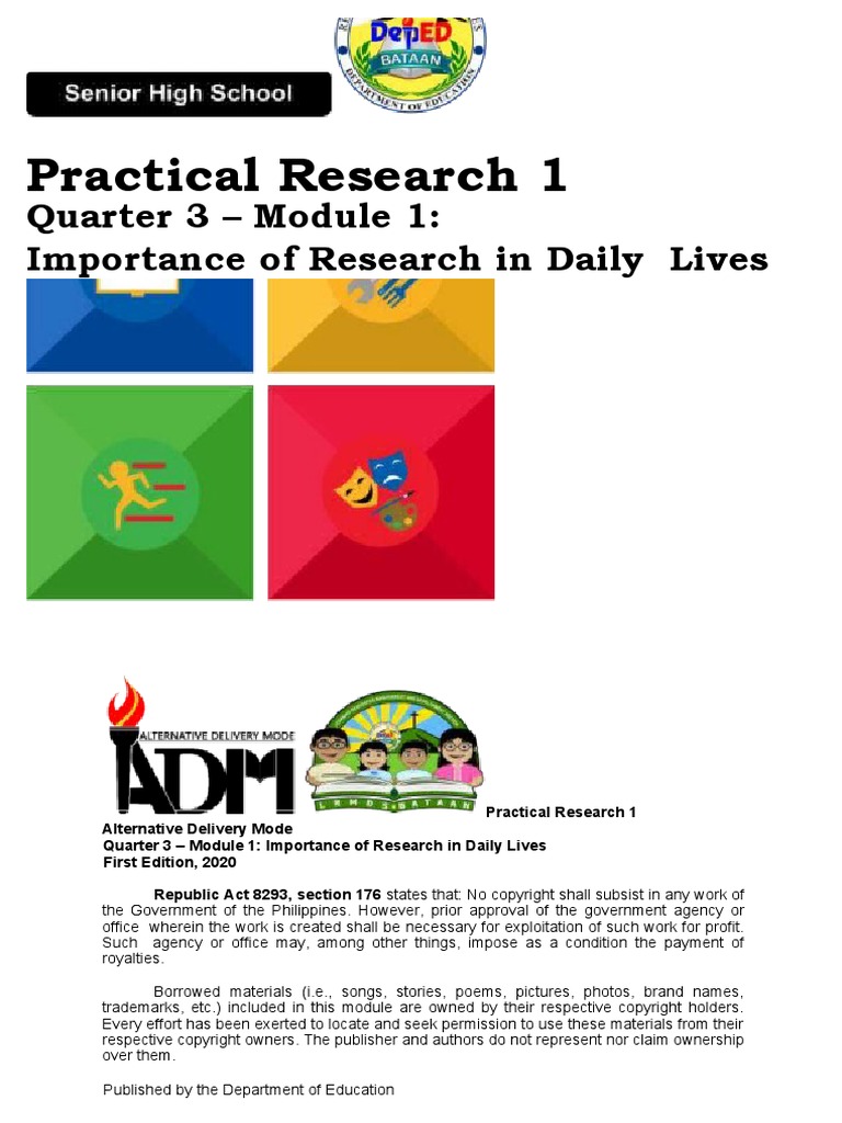 Practical Research 1: Quarter 3 - Module 1: Importance of Research in ...