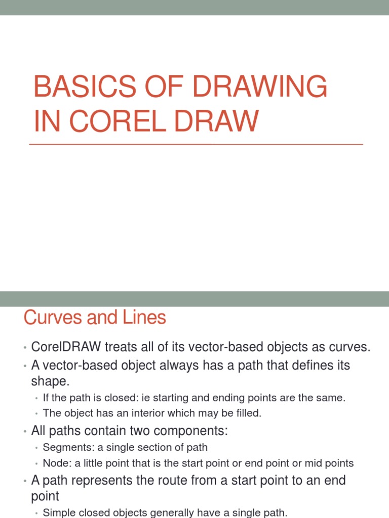 Basics of Drawing in COREL DRAW | PDF | Shape | Curve