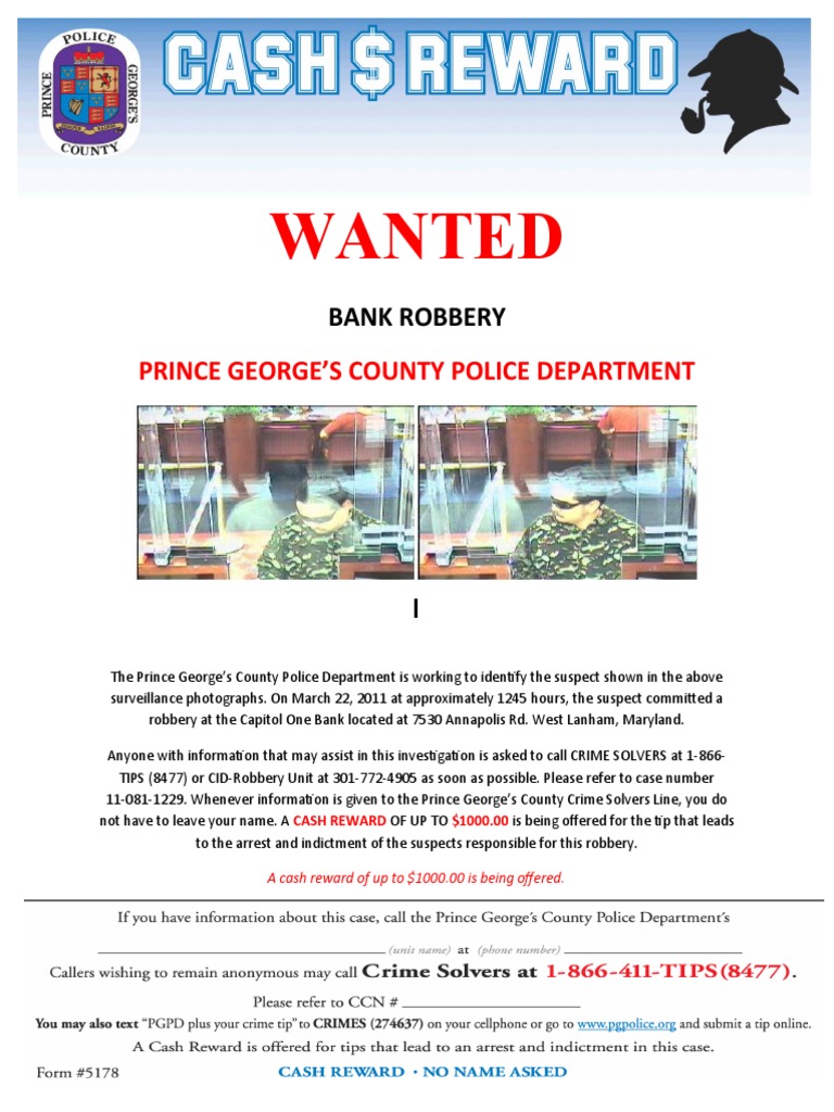 Wanted Poster Capitol One Bank 11-081-1229 | PDF | Social Science