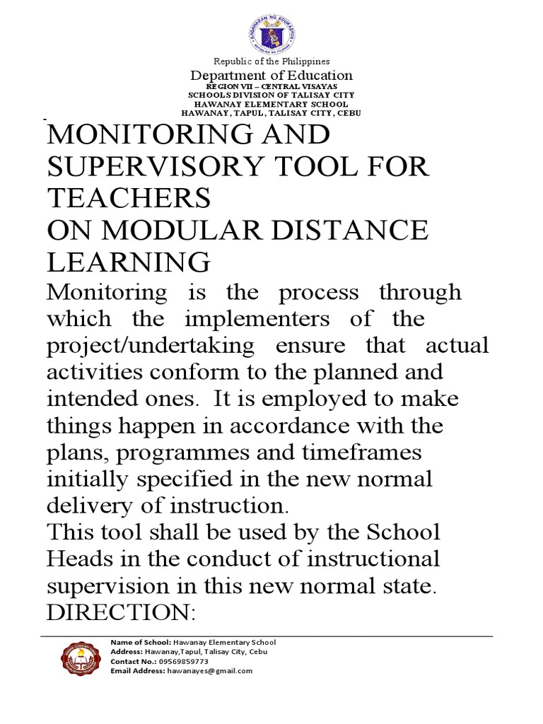 Teacher Monitoring Tool for Distance Learning | PDF | Further Education ...