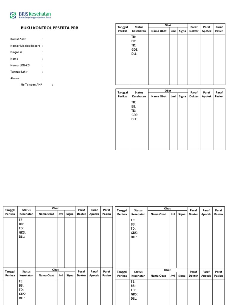 BUKU KONTROL PESERTA PRB (Sementara) | PDF