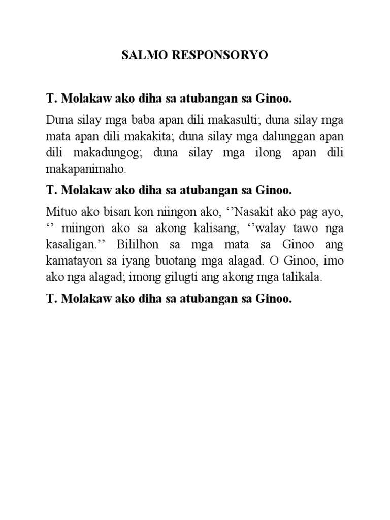 Salmo Responsoryo | PDF