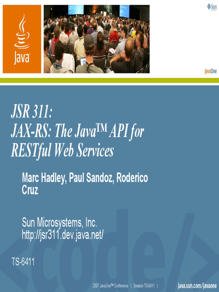 JSR 311: Jax-Rs: The Java™ Api For Restful Web Services: Marc Hadley, Paul Sandoz, Roderico Cruz ...