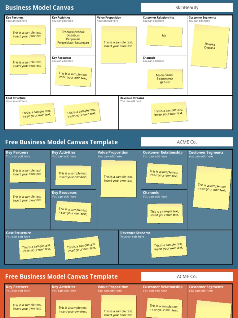 3063 Business Model Canvas Template | PDF | Mathematical Economics ...