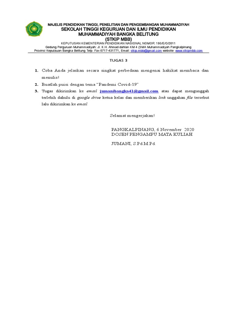 TUGAS 3-Ket. Membaca Dan Menulis | PDF