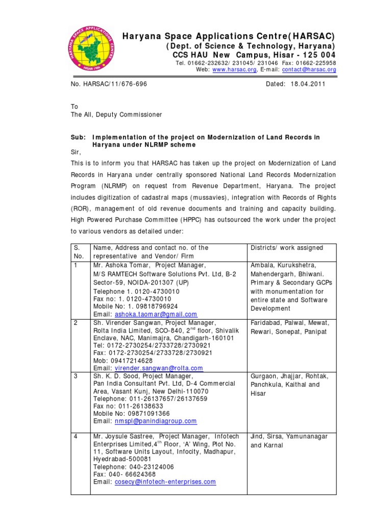 Haryana Space Applications Centre (HARSAC) : (Dept. of Science ...